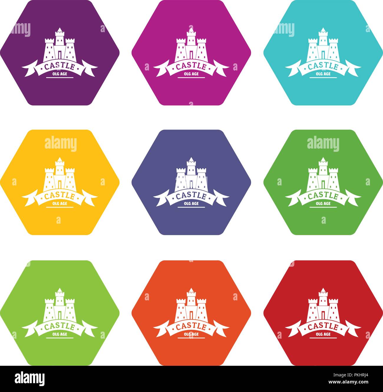 Royal castle icons set 9 vector Stock Vector Image & Art - Alamy