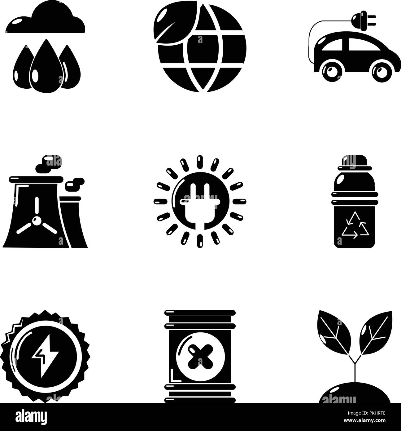 Renewable energy source icons Black and White Stock Photos & Images - Alamy