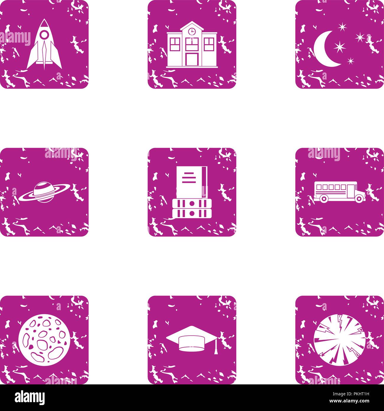 Interesting idea icons set, grunge style Stock Vector Image & Art - Alamy