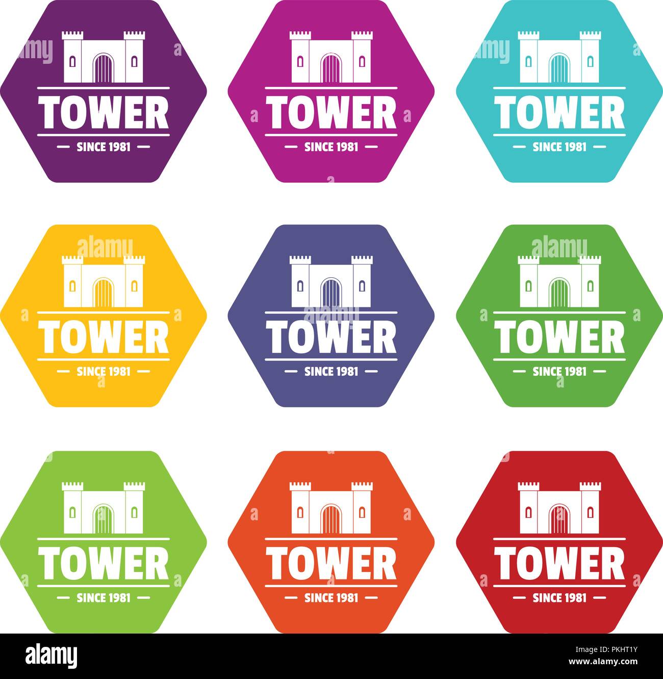 Luxury tower icons set 9 vector Stock Vector Image & Art - Alamy