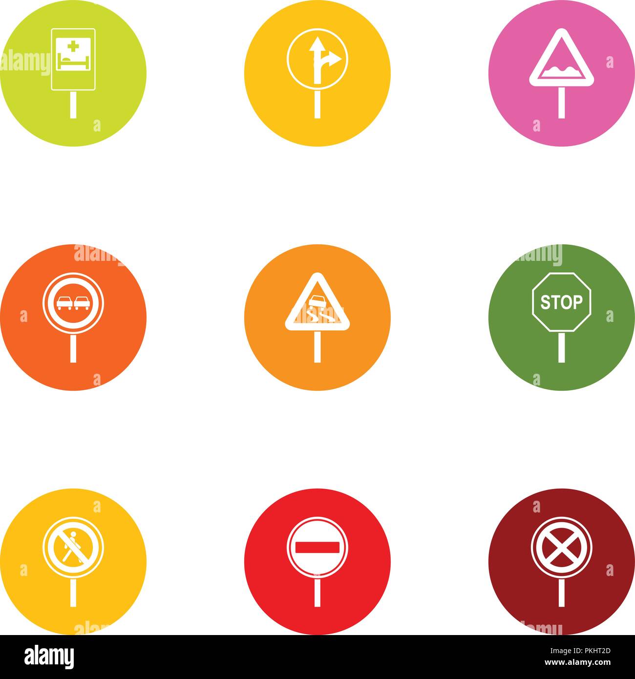 Sign highway icons set, flat style Stock Vector Image & Art - Alamy