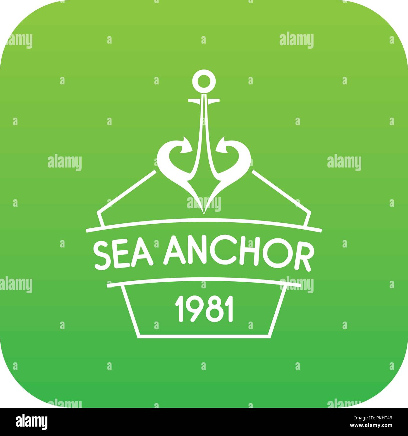 Anchor icon green vector Stock Vector Image & Art - Alamy