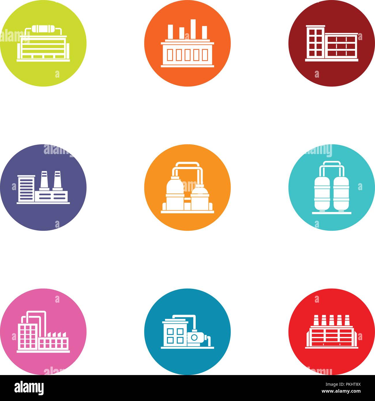 Manufacturing plant icons set, flat style Stock Vector Image & Art - Alamy
