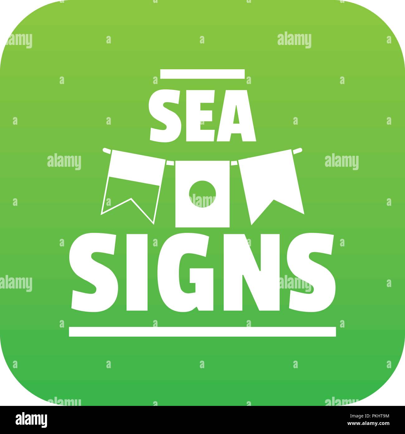 Sea signs icon green vector Stock Vector Image & Art - Alamy