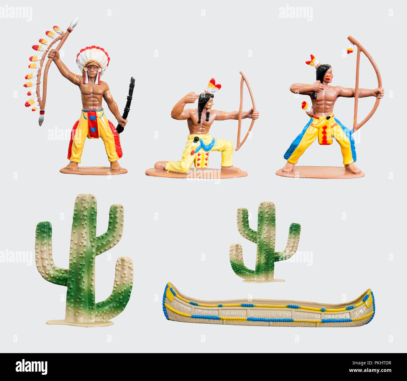 Native American Indians mini figure model toy / Isolated white Stock ...