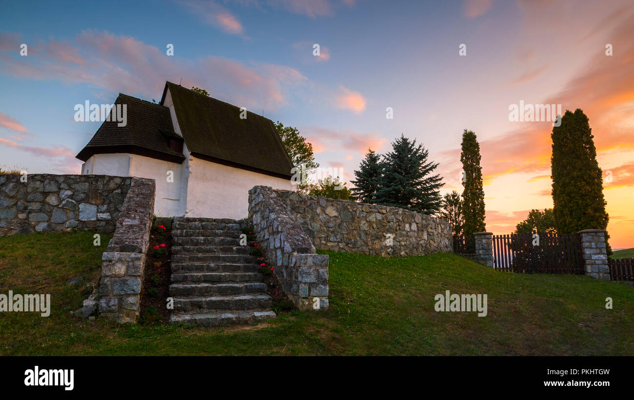 Rural Gothic church in a village of Turcianske Jaseno in Turiec region ...