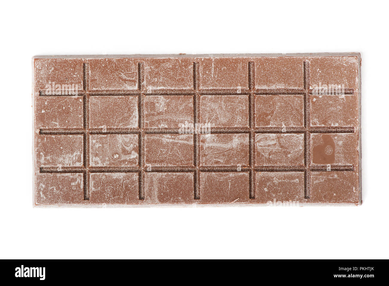 Close up of bad chocolate bar isolated on white background Stock Photo ...
