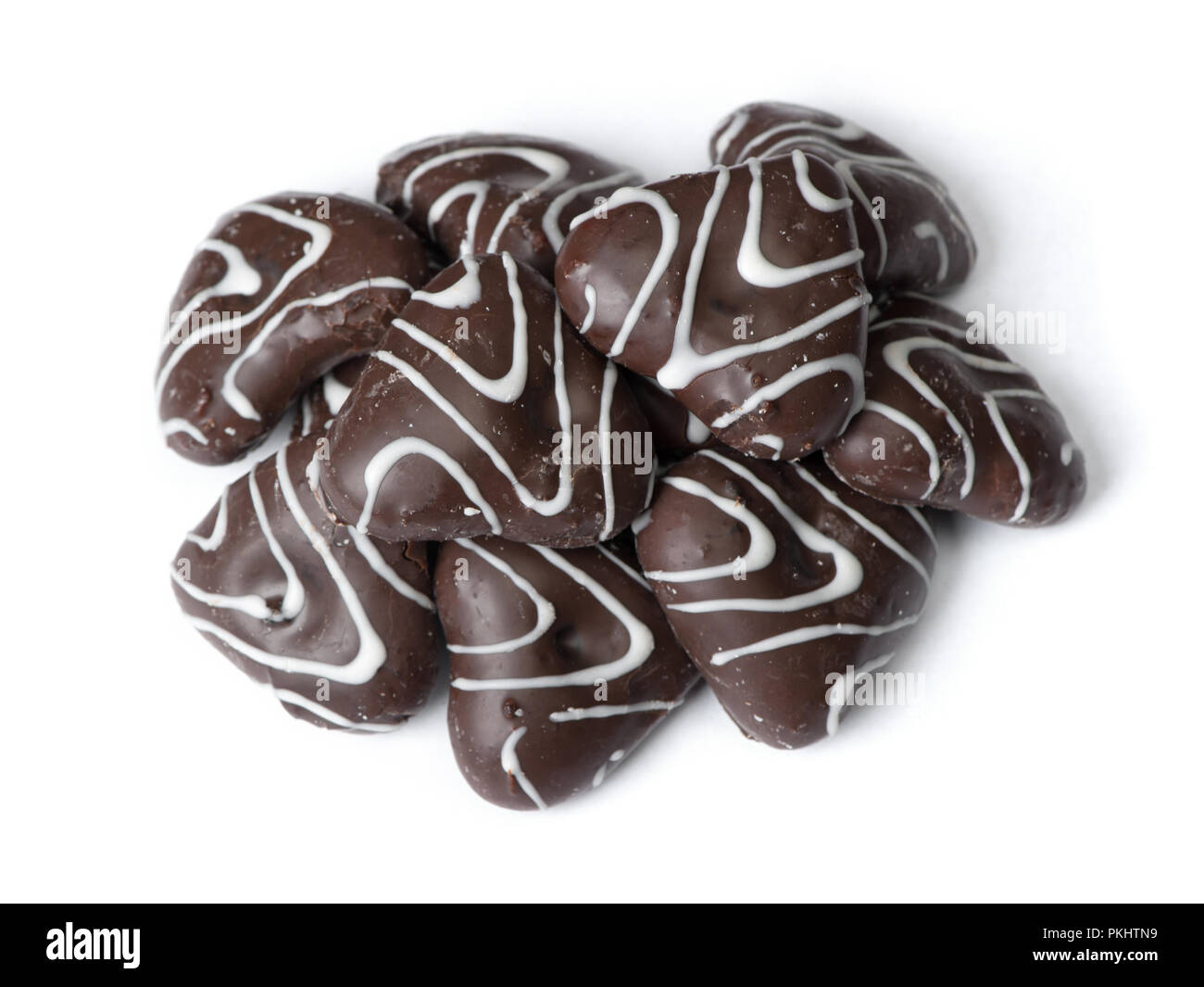 Group of chocolate glazed gingerbreads isolated on white background ...