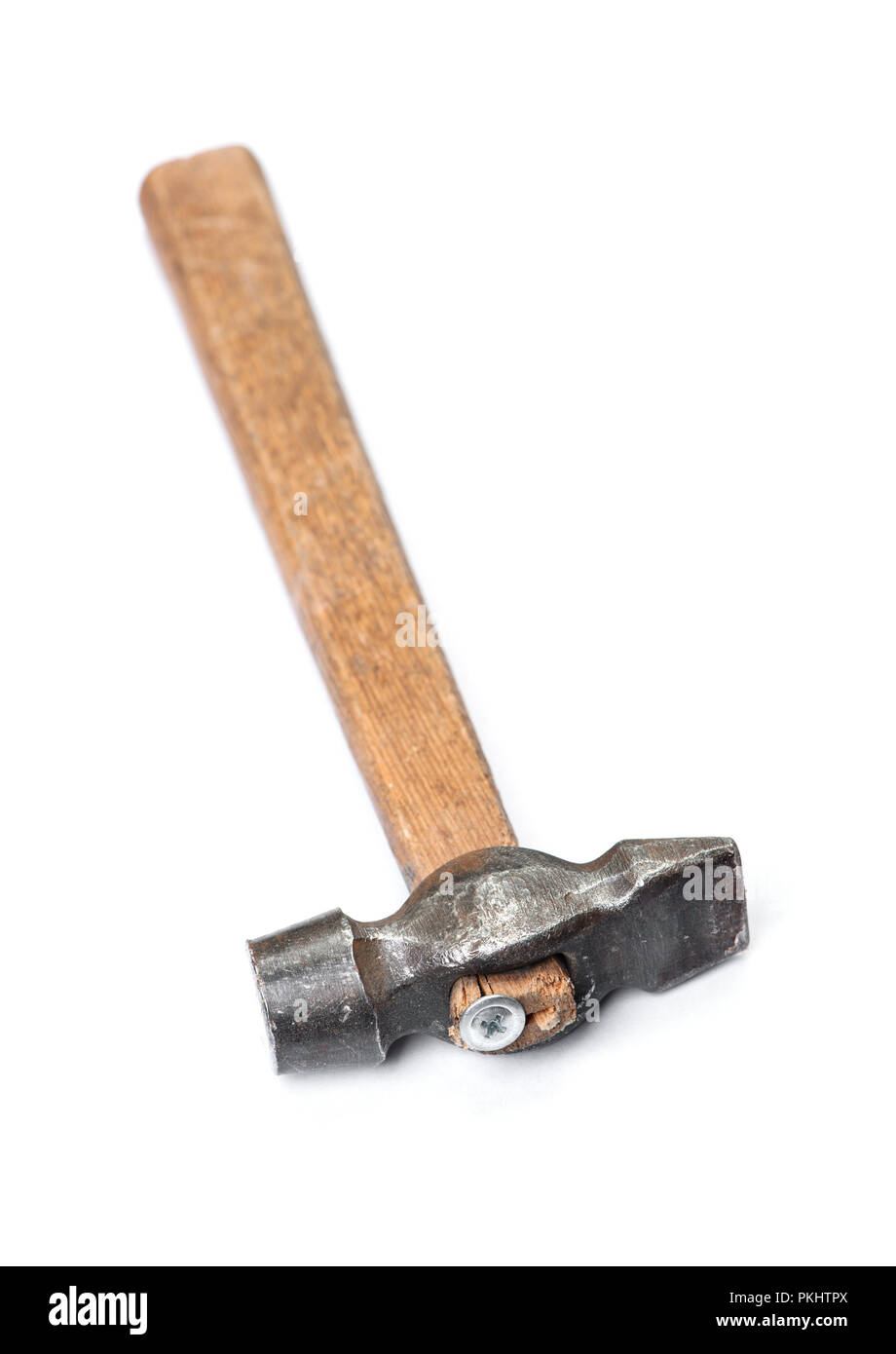 Old small hammer isolated on white background Stock Photo - Alamy
