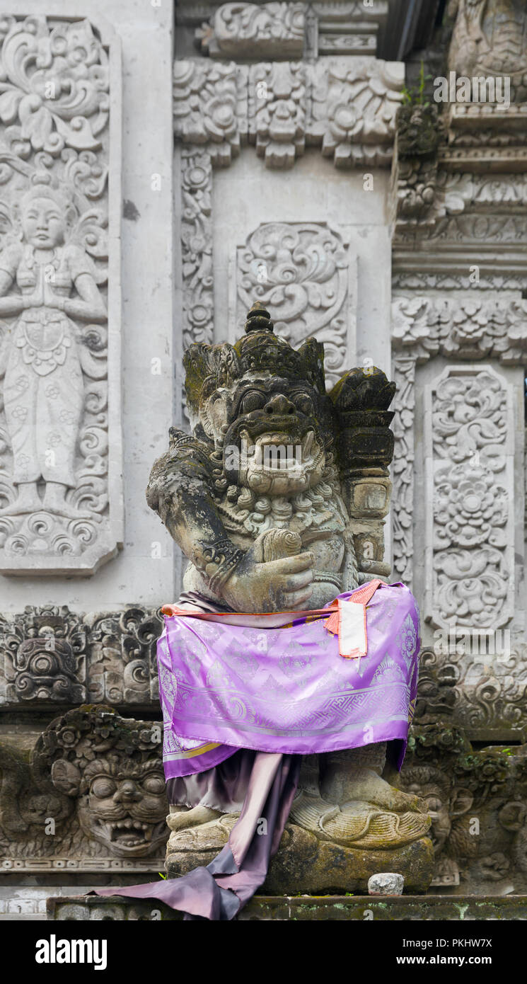 Traditional Balinese statue protecting from evil spirits demon at the ...