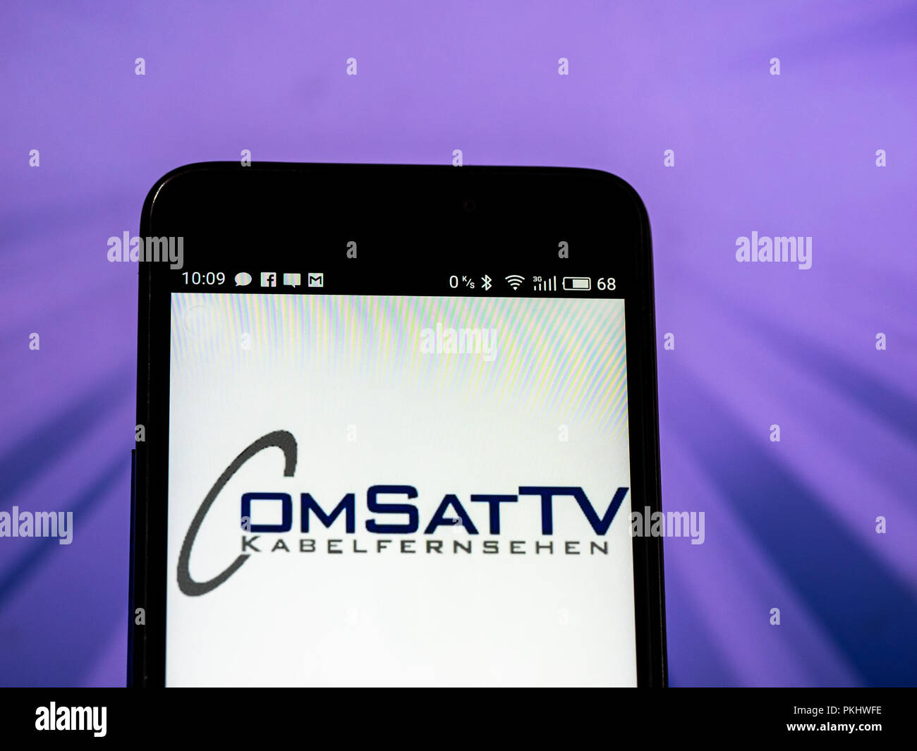 COMSAT (Communications Satellite Corporation) logo seen displayed on ...