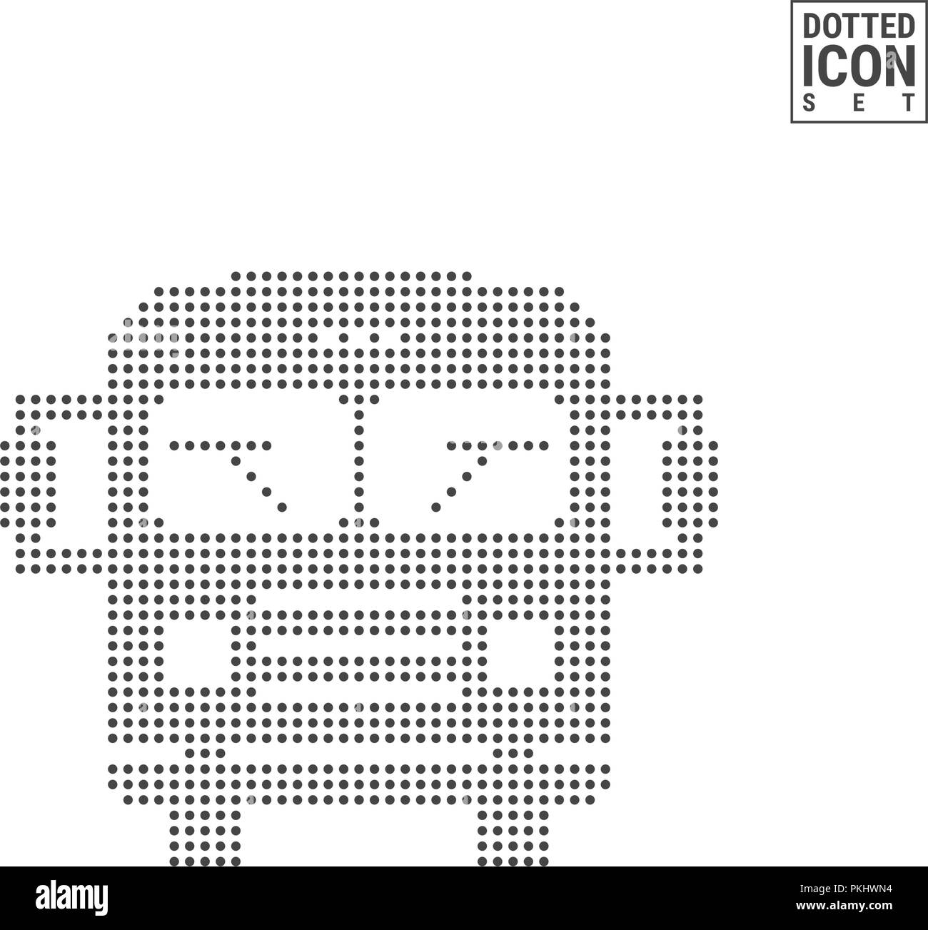 Bus, School Bus Front View Dot Pattern Icon. City Public Transport ...