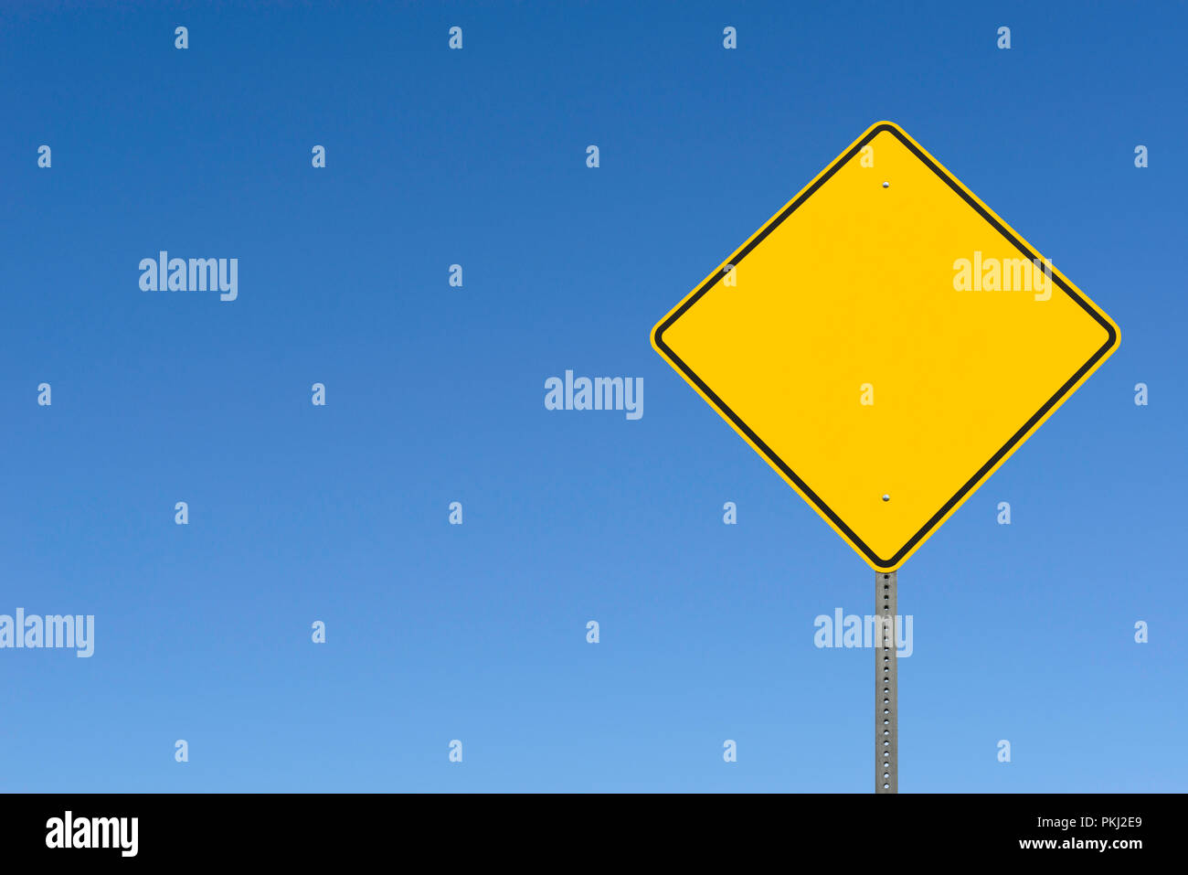 Blank diamond road sign Stock Photo - Alamy