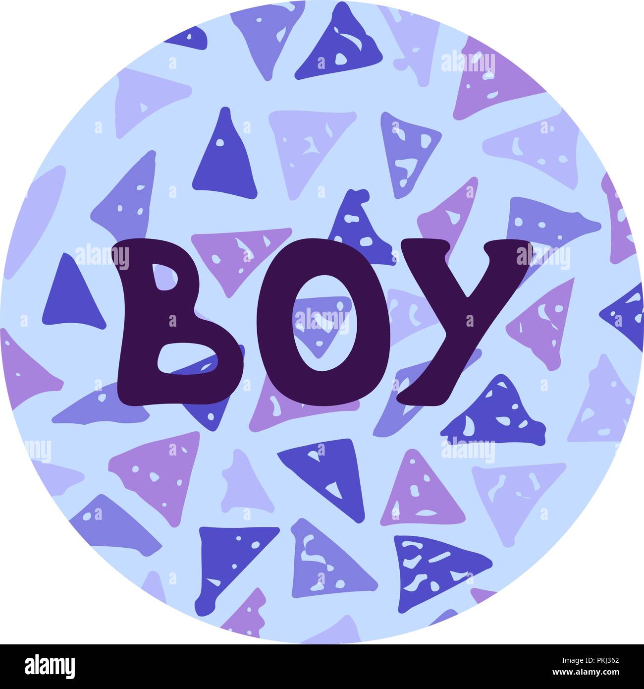 Beautiful hand-drawn lettering for boy in the blue circle Stock Vector ...