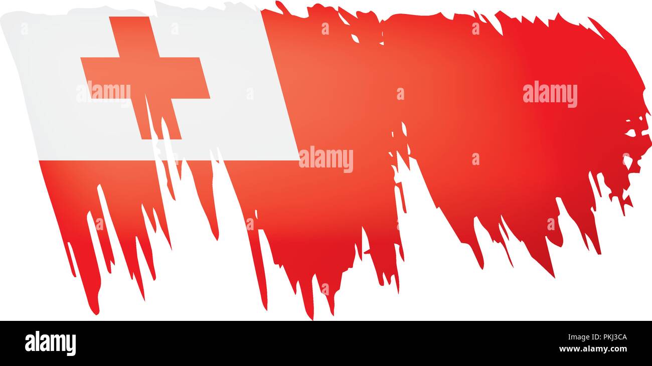 Tonga flag, vector illustration on a white background Stock Vector ...