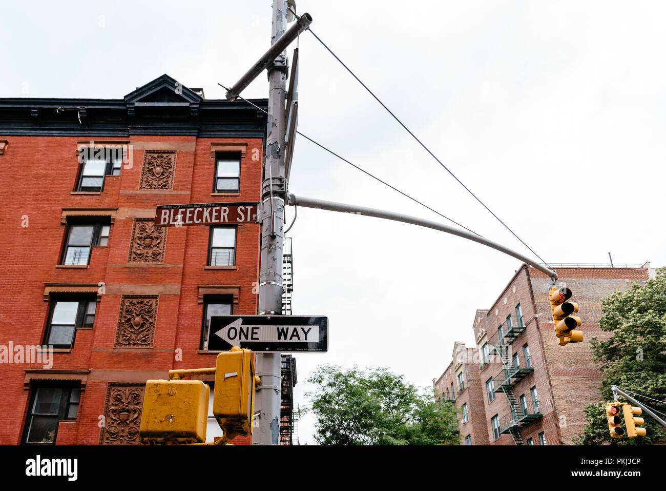 Bleecker Street road sign in Greenwich VIllage in New York City Stock ...