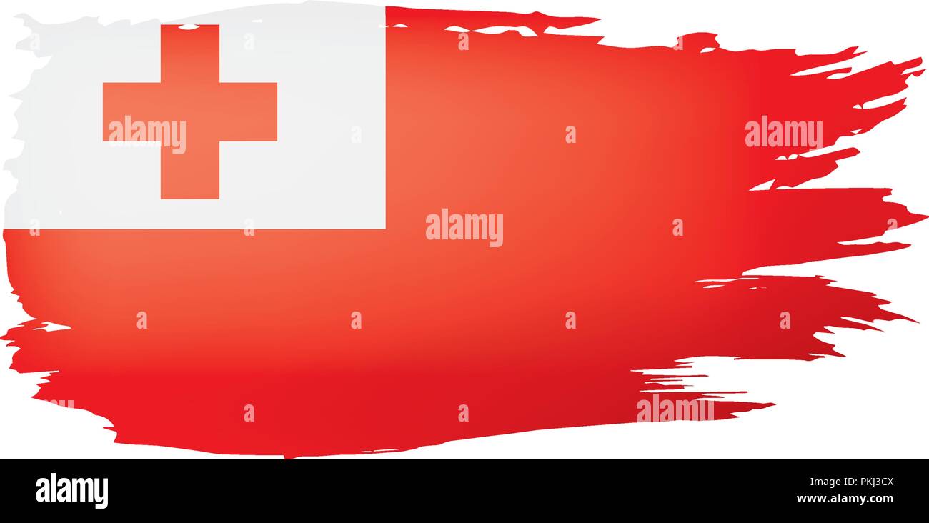 Tonga flag, vector illustration on a white background Stock Vector ...