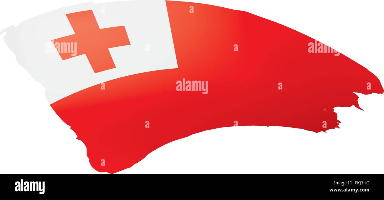 Tonga flag, vector illustration on a white background Stock Vector ...