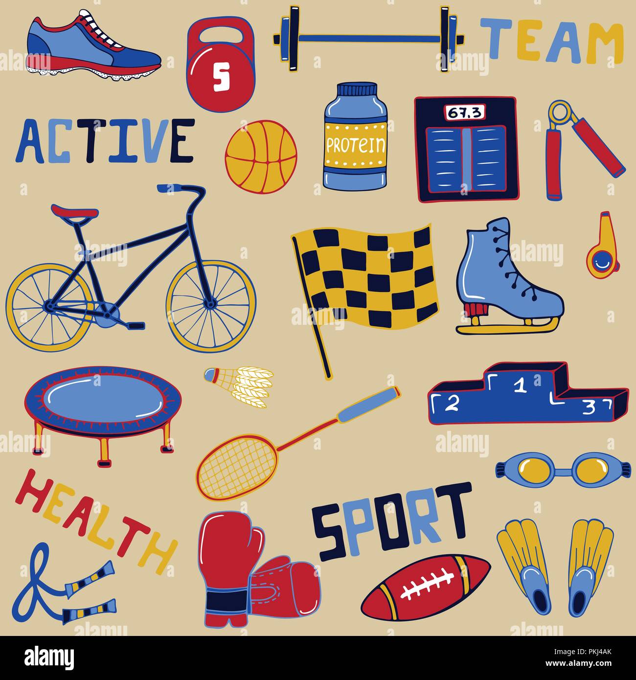Vector set of sport illustrations. Line art Stock Vector Image & Art ...