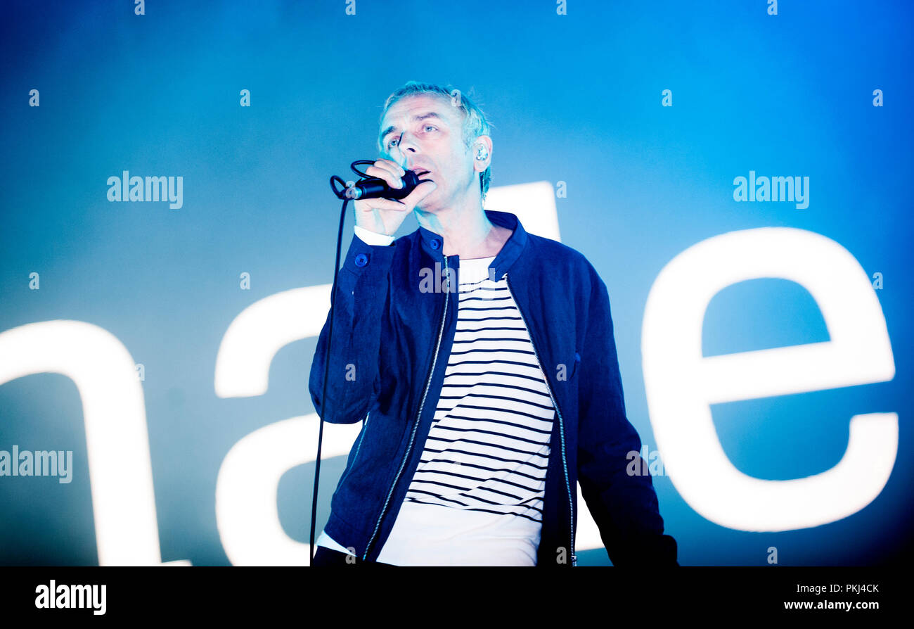 Concert of the British electronic group Underworld at the Bluedot ...