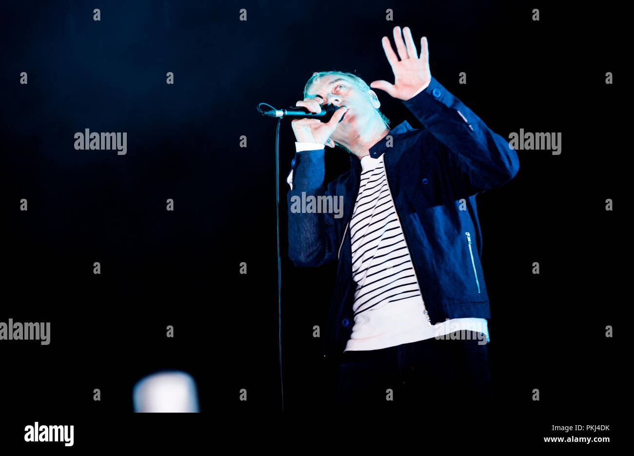 Concert of the British electronic group Underworld at the Bluedot ...