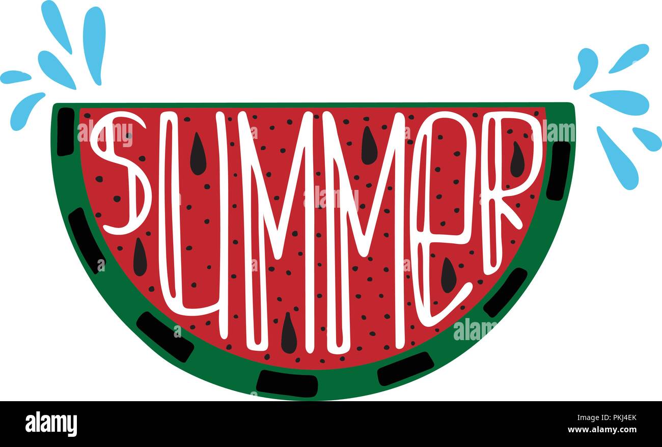 Unique illustration with a hand-drawn lettering for the Summer ...