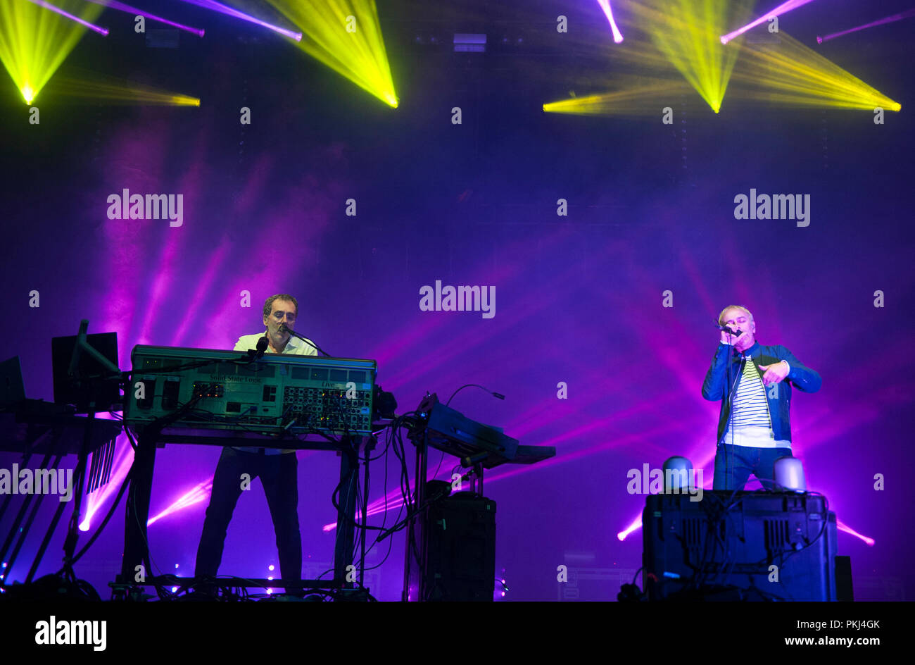Concert of the British electronic group Underworld at the Bluedot ...