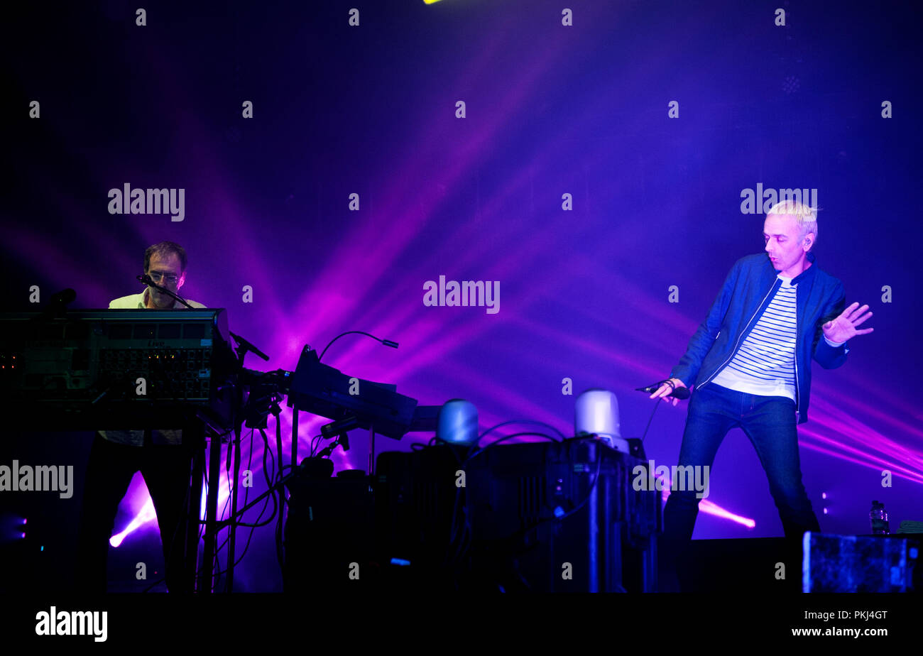 Concert of the British electronic group Underworld at the Bluedot ...