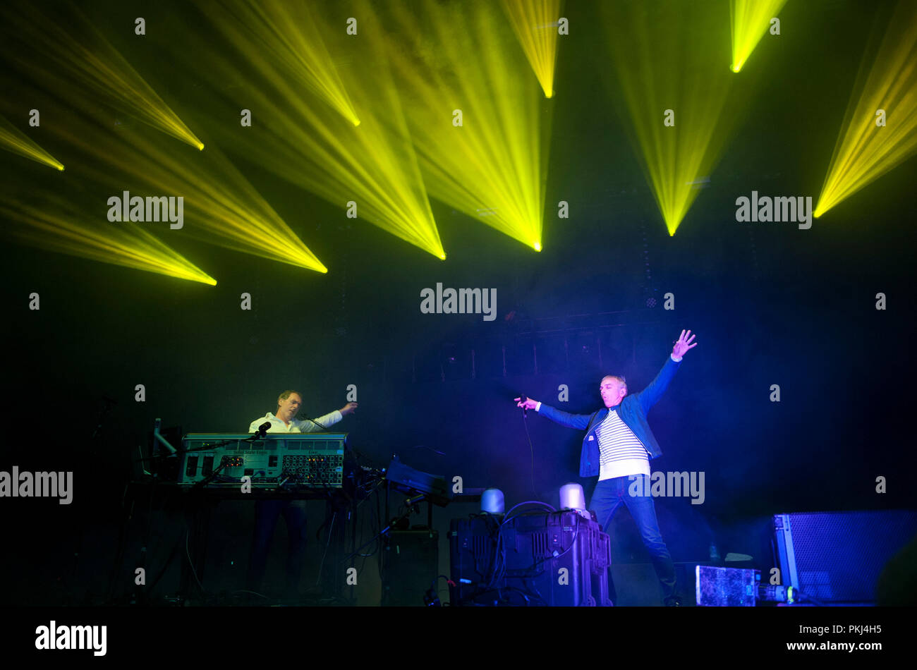 Concert of the British electronic group Underworld at the Bluedot ...