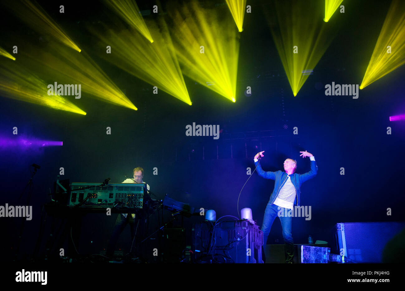 Concert of the British electronic group Underworld at the Bluedot ...
