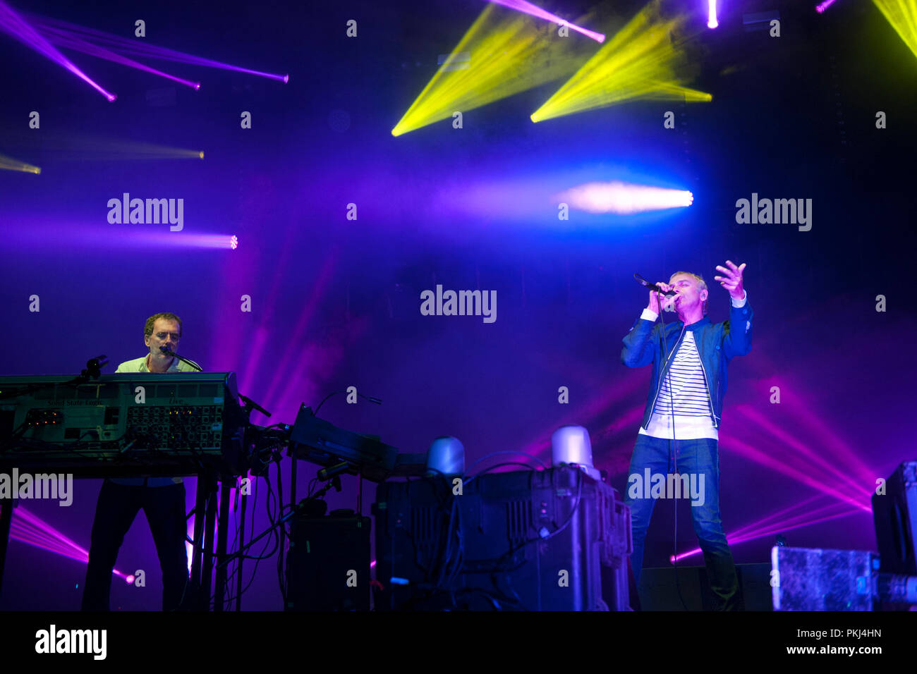 Concert of the British electronic group Underworld at the Bluedot ...