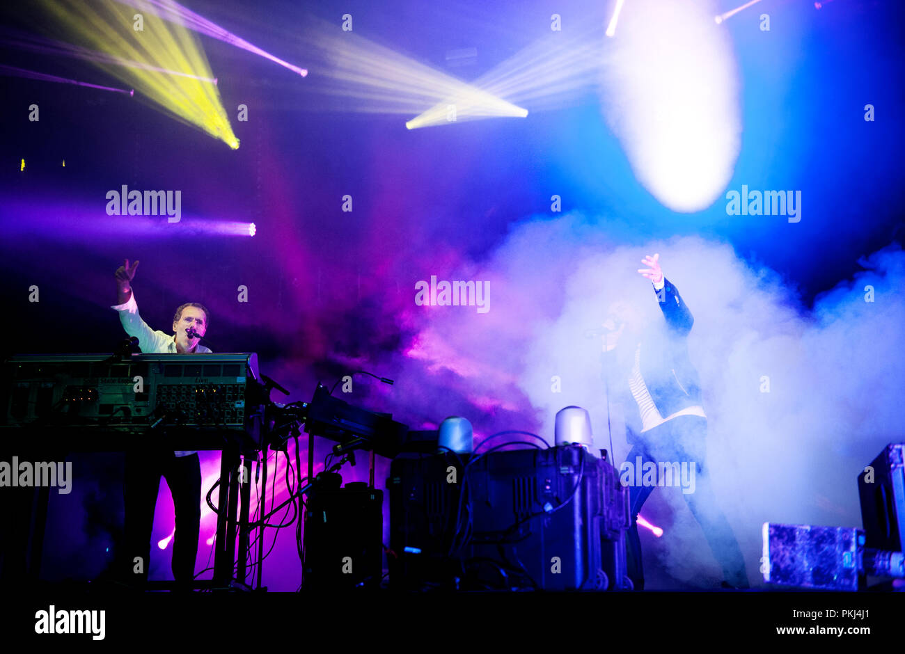 Concert of the British electronic group Underworld at the Bluedot ...