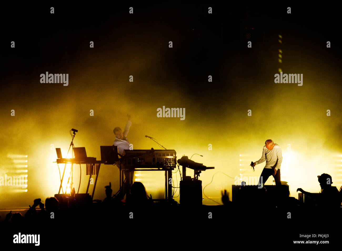 Concert of the British electronic group Underworld at the Bluedot ...
