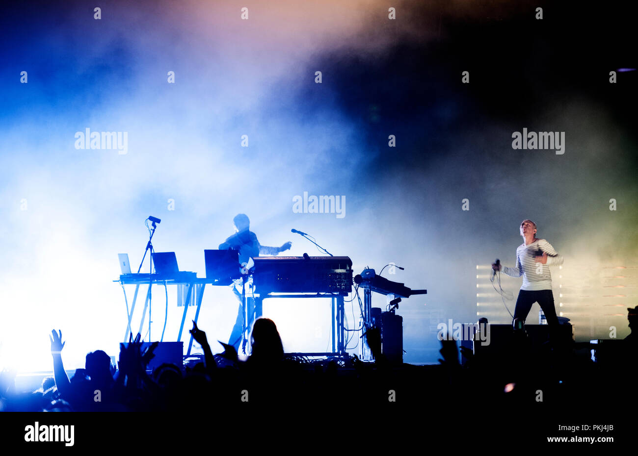 Concert of the British electronic group Underworld at the Bluedot ...