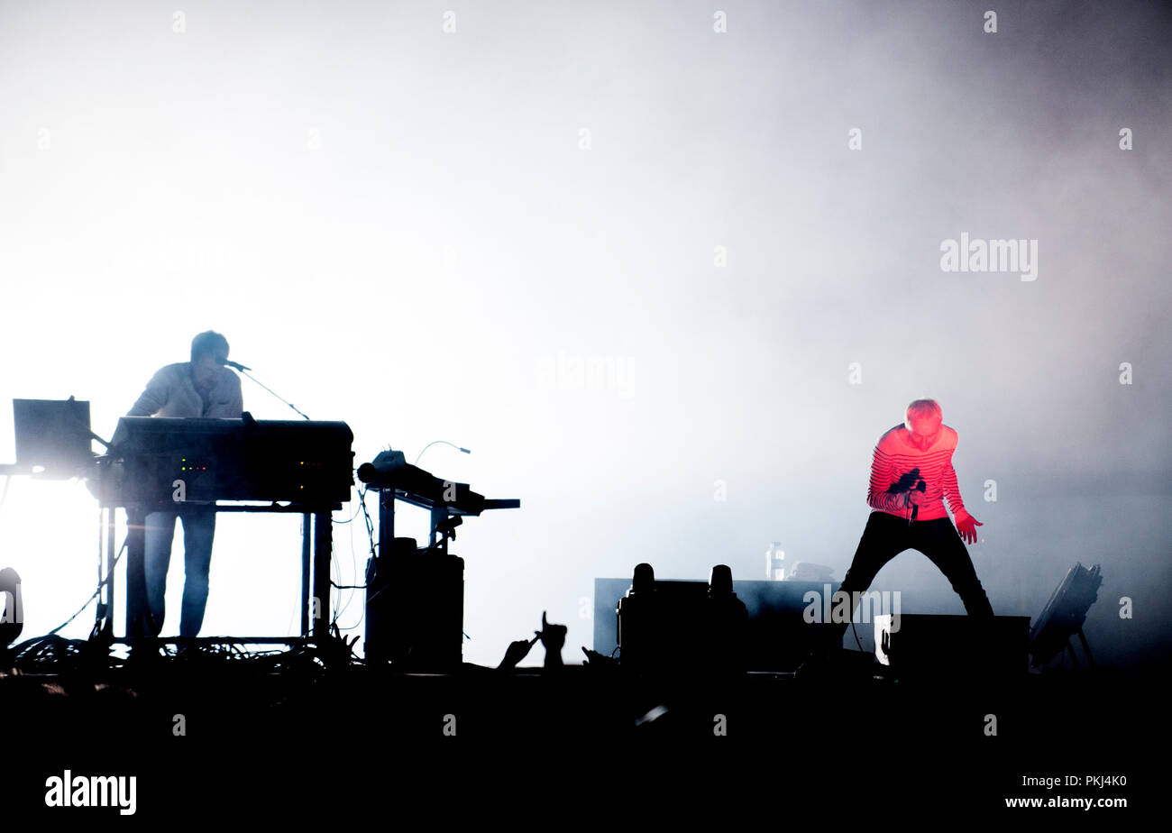 Concert of the British electronic group Underworld at the Bluedot ...