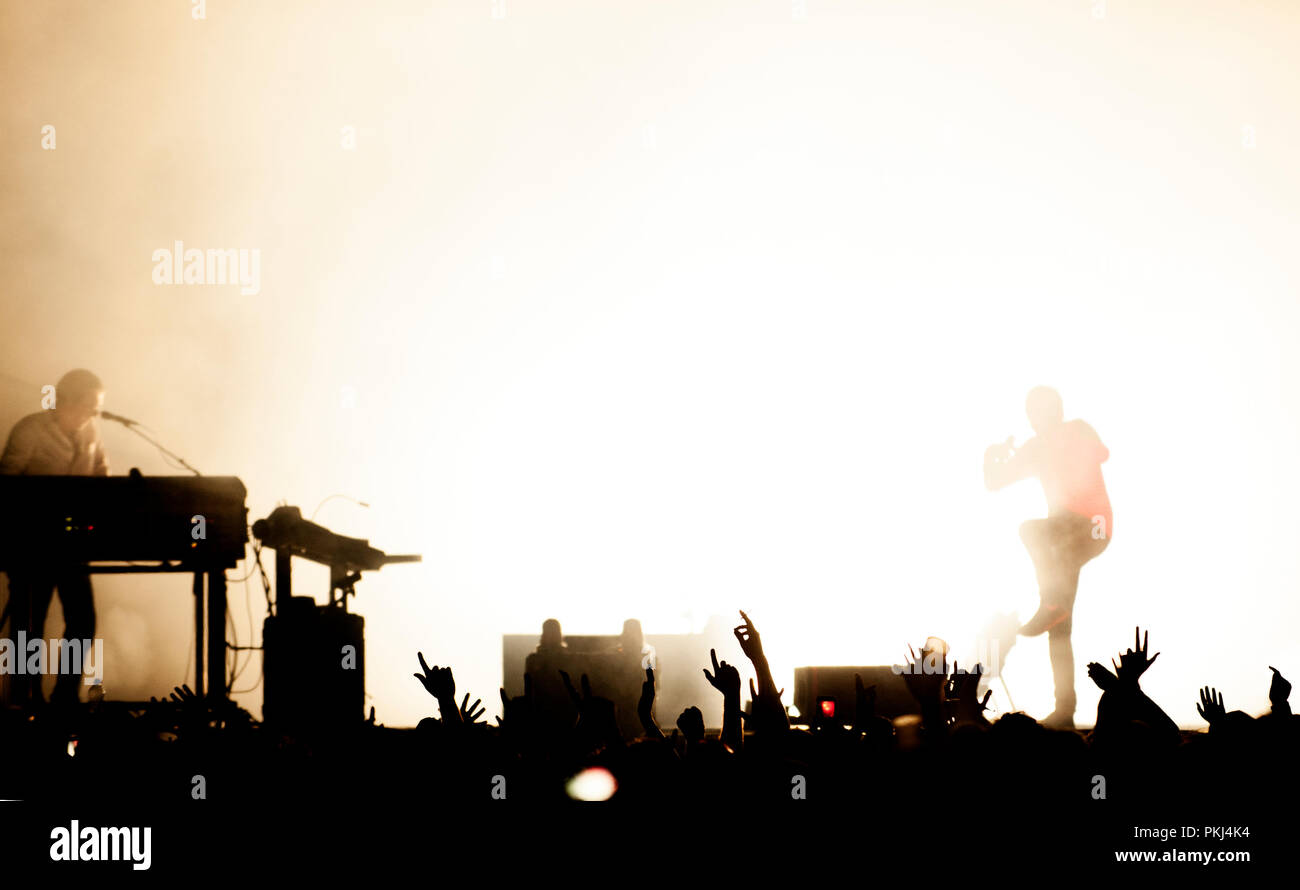 Concert of the British electronic group Underworld at the Bluedot ...