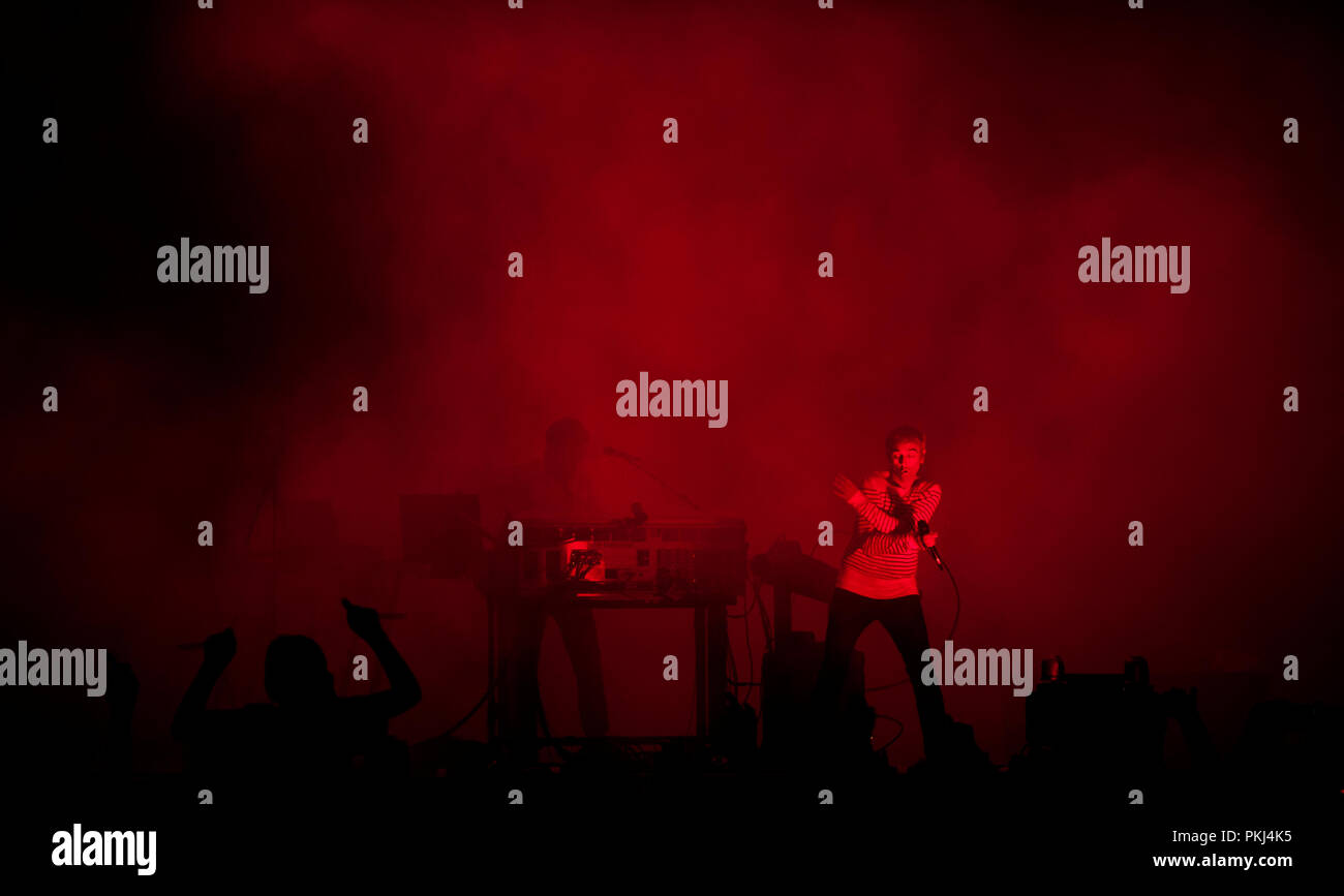 Concert of the British electronic group Underworld at the Bluedot ...