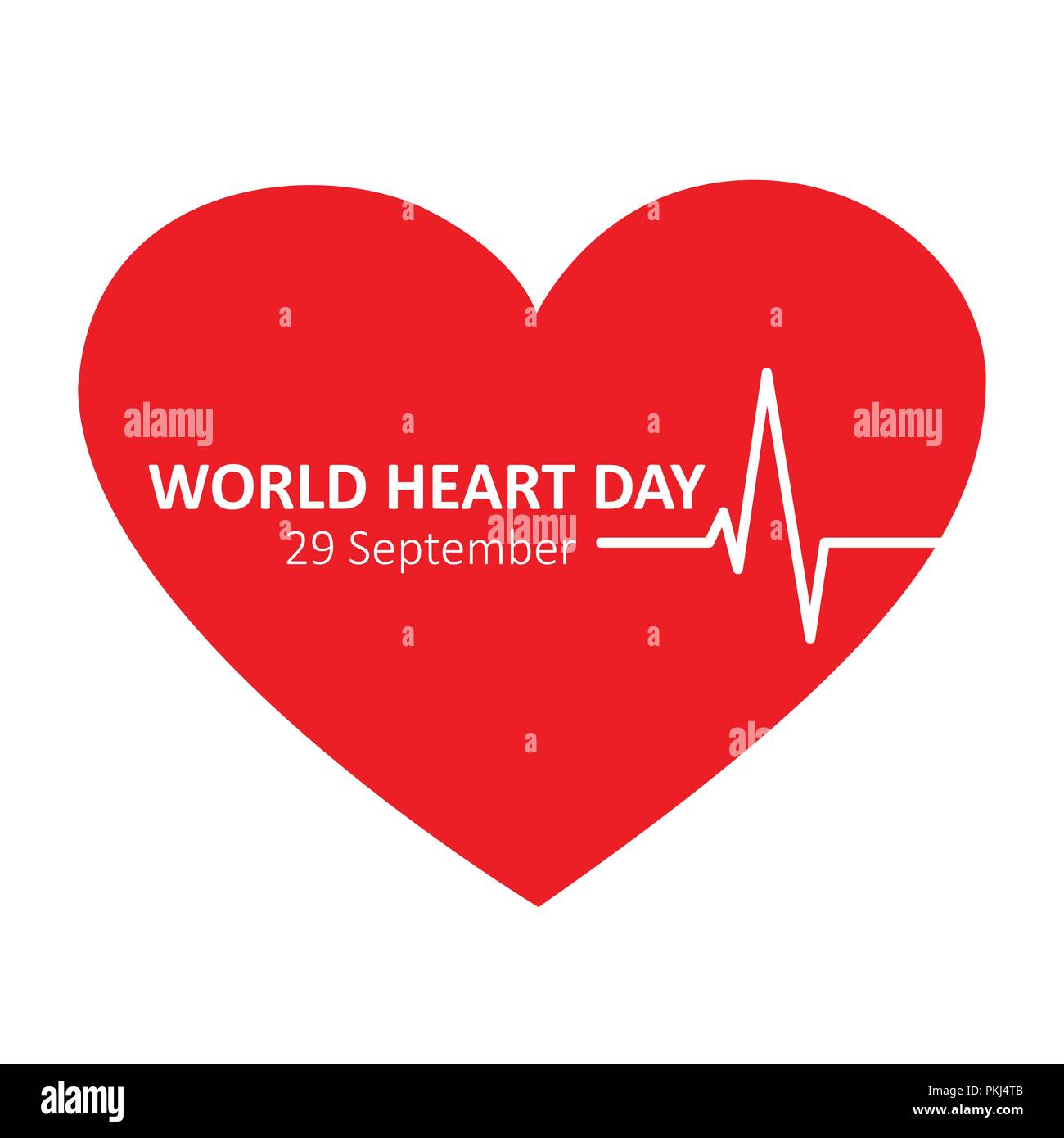 world heart day 29 september red heart beat icon vector illustration ...