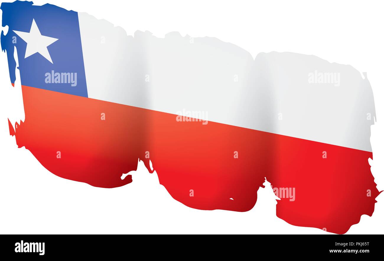 Chile flag, vector illustration on a white background Stock Vector ...