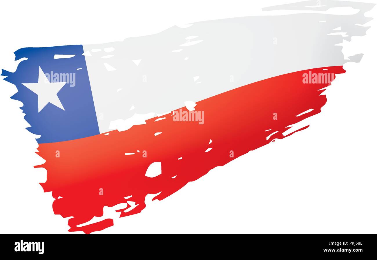 Chile flag, vector illustration on a white background Stock Vector ...