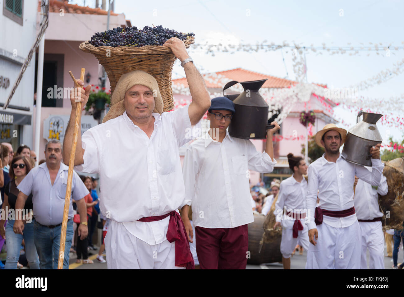 Parade of Madeira Wine Festival or "Festa do Vinho Madeira" in Estreito de Camara de Lobos ...