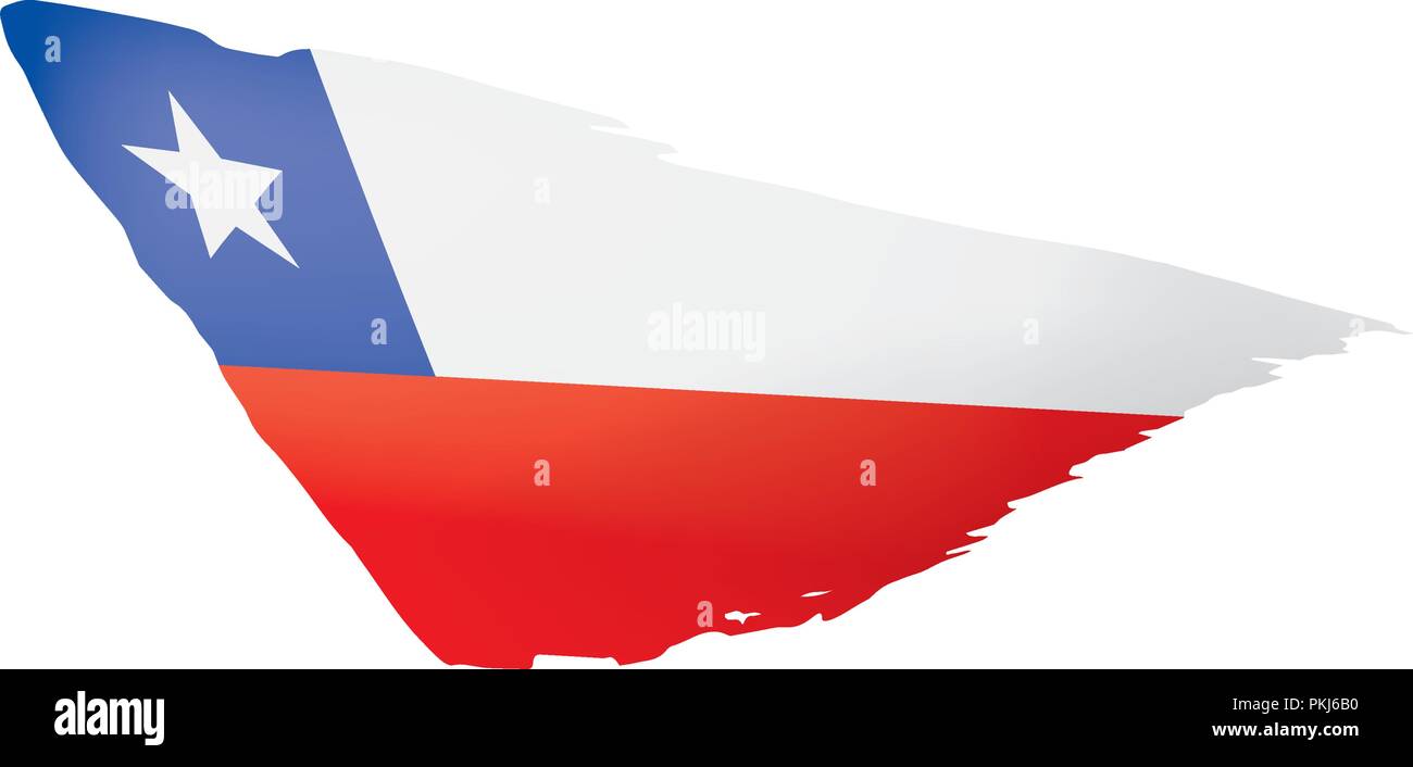 Chile flag, vector illustration on a white background Stock Vector ...