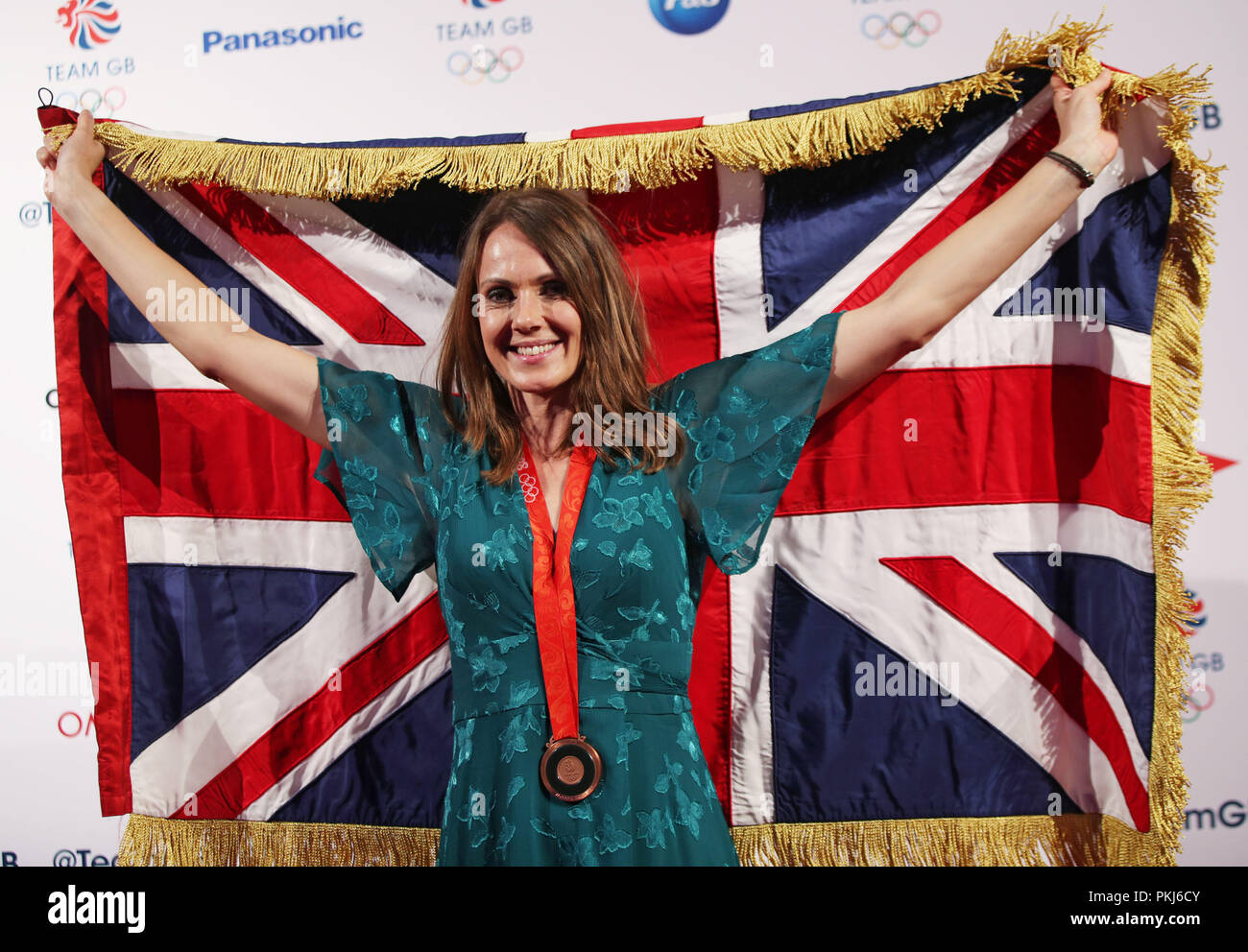 Kelly Sotherton after being presented with her belated 2008 Beijing ...