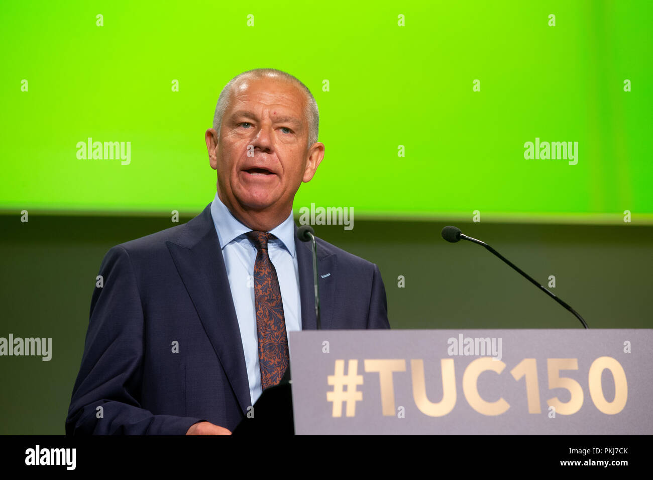 Tim Roache, General Secretary of the GMB Union, speaking at the TUC ...