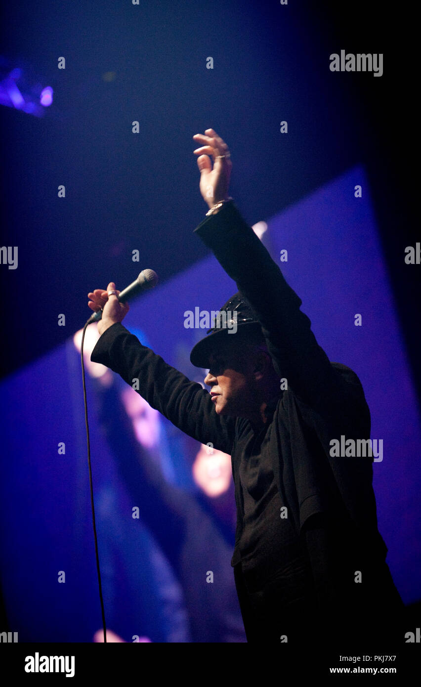 British new wave band Visage in concert at the Sinner's Day festival in ...