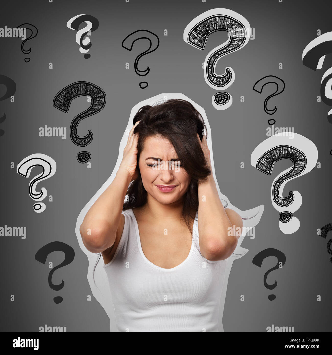 Headache drawing illustration female hi-res stock photography and ...