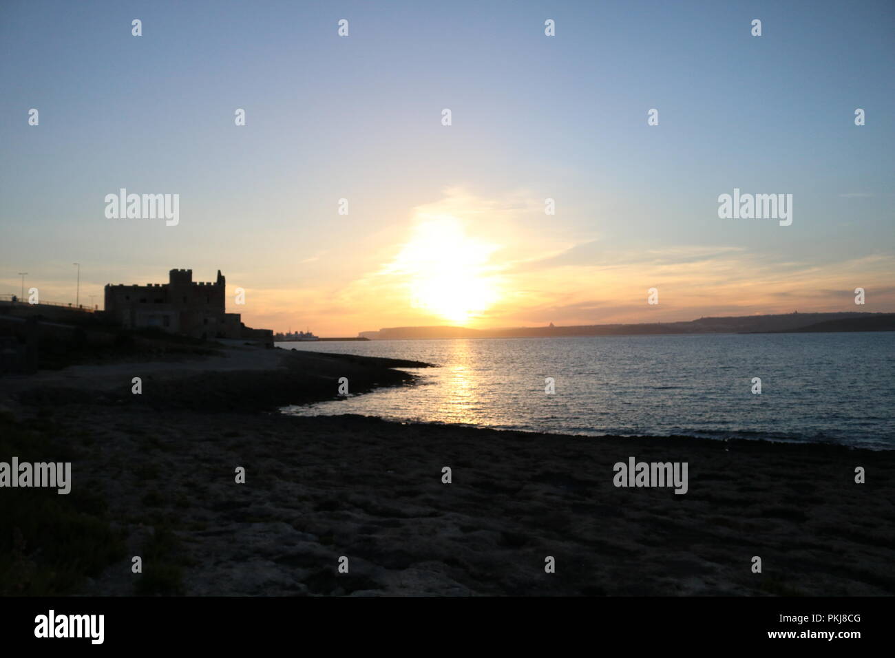 Amazing sunset captured in Malta Stock Photo - Alamy
