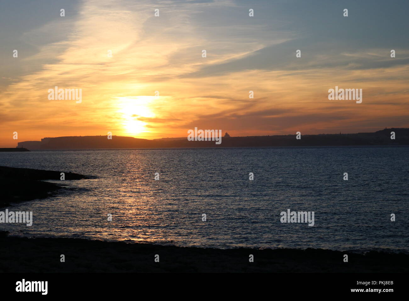 Amazing sunset captured in Malta Stock Photo - Alamy