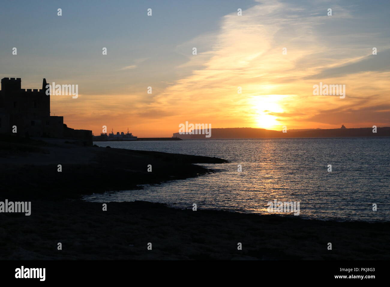 Amazing sunset captured in Malta Stock Photo - Alamy