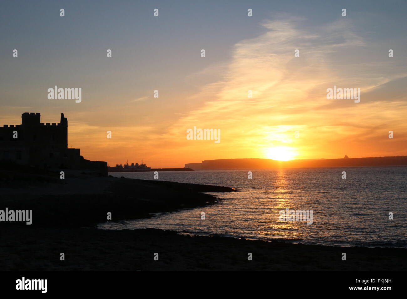 Amazing sunset captured in Malta Stock Photo - Alamy